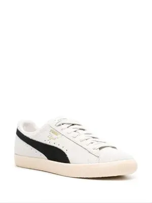 PUMA Clyde Hairy Suede Sneakers - White