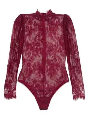 ANA RADU Chantilly Lace Bodysuit - Red