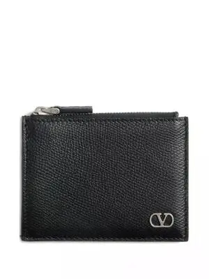 Valentino Garavani Vlogo Signature Leather Wallet - Black