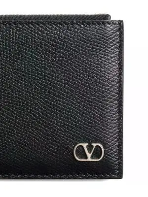 Valentino Garavani Vlogo Signature Leather Wallet - Black