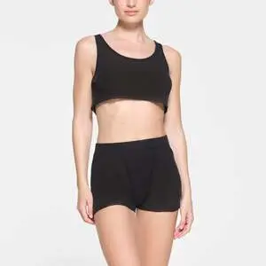 SKIMS Sheer Cotton Rib Super Cropped Tank Soot
