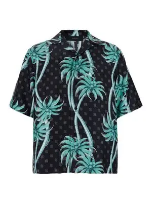 Amiri Bowling Shirt With Cuban Collar And All-over Print In Silk Man - Multicolor