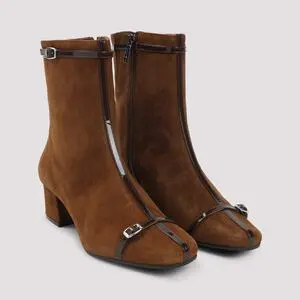 CAREL Suede Leather Ankle Boots - Brown