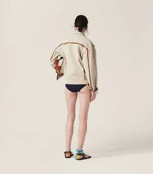 Miu Miu Jacquard Canvas Zip Up Jacket