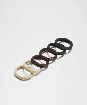 Lululemon Knit Hair Ties - Black/walnut Crunch/wacky Khaki