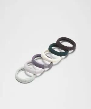 Lululemon Knit Hair Ties Grape Mist/faint Lavender/atmospheric Purple/coconut Ivory/pelican/indochine Blue