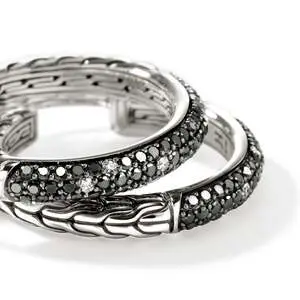 John Hardy Pave Diamond Hoop Earrings