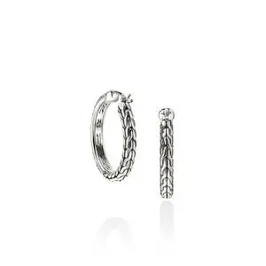 John Hardy Pave Diamond Hoop Earrings