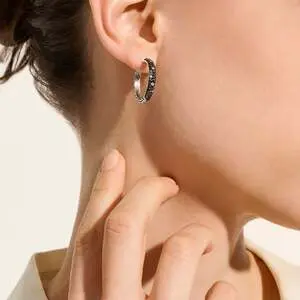 John Hardy Pave Diamond Hoop Earrings
