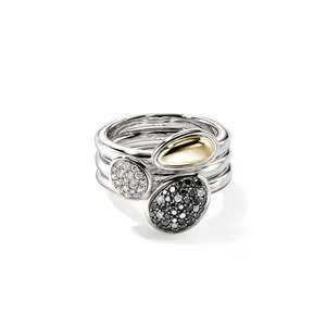 John Hardy Pebble Stacking Rings - Sterling Silver