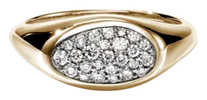John Hardy John Hardy Pebble Ring In 14K Yellow Gold With Diamonds - Gold
