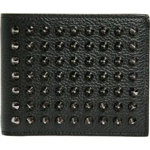 CHRISTIAN LOUBOUTIN Funky Studded Leather Bifold Wallet - Black/gun Metal
