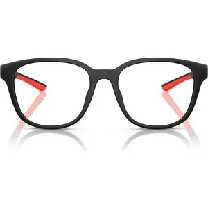 SCUDERIA FERRARI 52mm Round Frame Optical Glasses - Matte Black