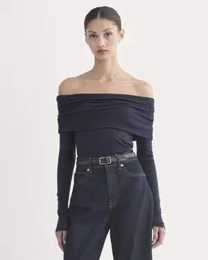 Everlane Off-the-shoulder Top - Deep Navy