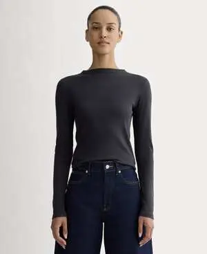 Everlane Luxe Rib Funnel-neck T-shirt
