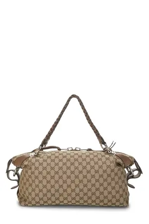 Gucci Original Gg Canvas Bamboo Braided Handbag