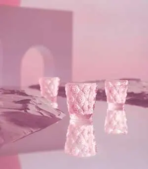 Lalique Rose Nebula Anemones Votive