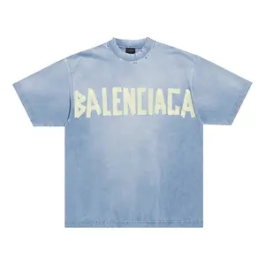 Balenciaga Tape Type Medium Fit T-shirt 'faded - Blue