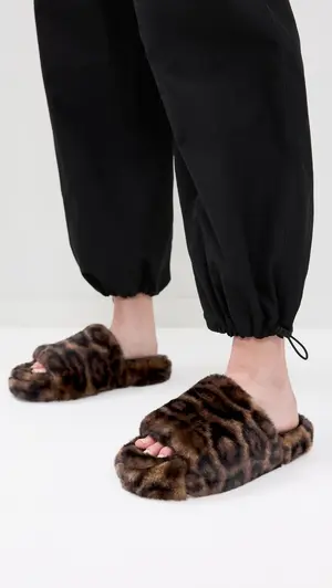 Apparis Dillon Leopard Print Slides - Dark Leopard