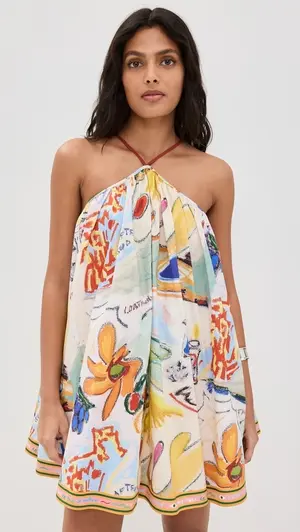 la charrasca midi dress La Charrasca Midi Dress is a relaxed midi dress silhouette. Artwork in  collaboration with Nadia Hernandez. Size 8,10 available 