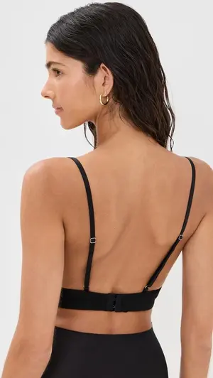 STRIPE & STARE The Lace Plunge Bralette - Black