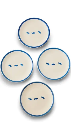 ZAFFERANO Lido Dessert Plate Set Of 4 - Fish