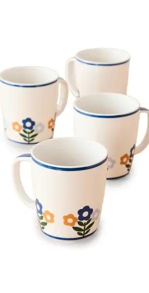 MISETTE Set Of 4 Mugs - Floral Bouquet