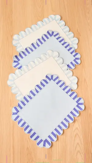 MISETTE Embroidered Linen Placemats Set Of 4