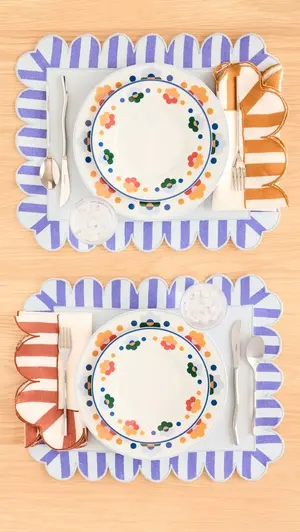 MISETTE Embroidered Linen Placemats Set Of 4