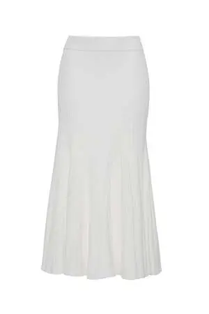 Cara Cara Dara Ribbed Trumpet Skirt - Ivory