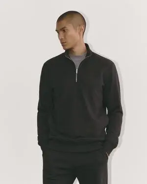 Everlane Off-duty Terry Quarter-zip - Black