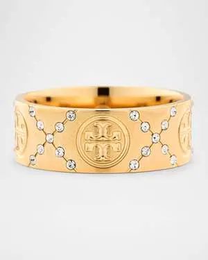 Tory Burch T Monogram Pavé Ring - Gold