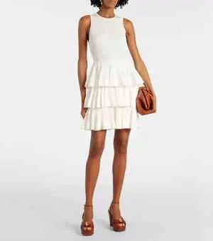 Zimmermann Crush Ruffled Tiered Knit Minidress