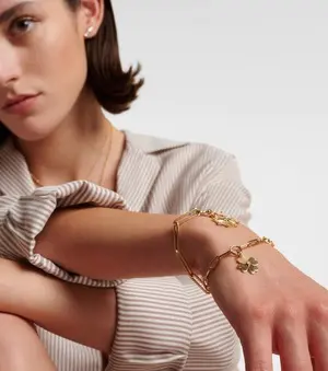 FOUNDRAE Four Leaf Clover Diamond Chain Bracelet In 18kt Yellow