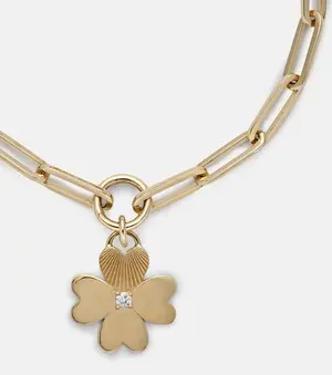 FOUNDRAE Four Leaf Clover Diamond Chain Bracelet In 18kt Yellow