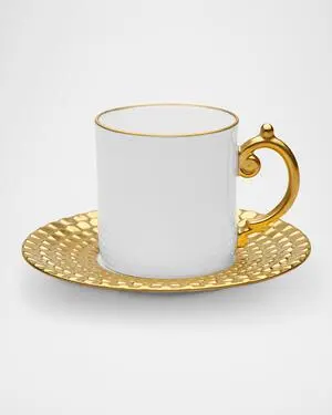 L & APOS;OBJET Aegean 24k Espresso Cup & Saucer - Gold