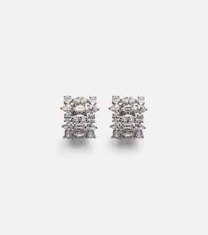 KAMYEN Art Deco 18kt White Gold Diamond Earrings - Silver
