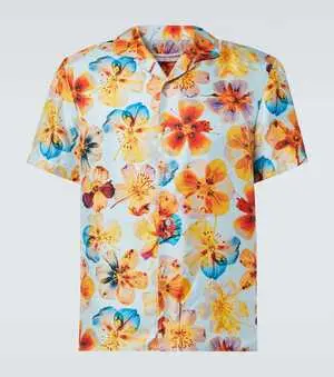 Orlebar Brown Hibbert Floral Silk Bowling Shirt - Multicoloured