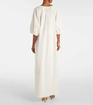 ADRIANA DEGREAS Solid Cotton Maxi Dress