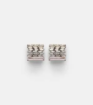 SUZANNE KALAN 18kt White Gold Diamond Rondelle Earrings - Silver