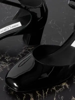 JIMMY CHOO Pixie 45 Patent-leather Mary Jane Pumps
