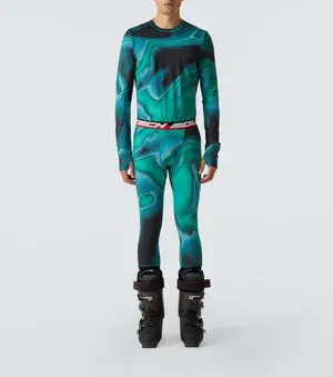 Aztech Mountain Aztech Next To Skin Printed Ski Top - Blue