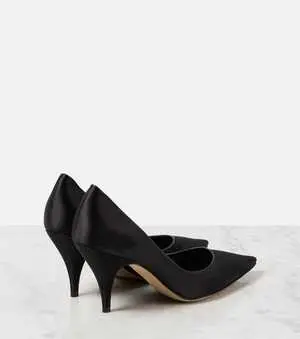 THE ROW Liisa Satin Pointed Toe Pumps