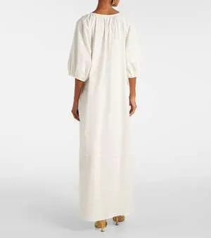 ADRIANA DEGREAS Solid Cotton Maxi Dress