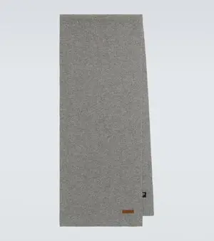 Zegna Ribbed-knit Cashmere Scarf - Grey