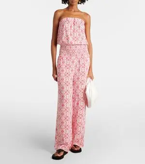 Melissa Odabash Naomi Floral Jumpsuit - Red