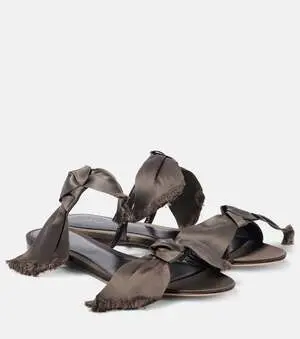THE ROW Vika Satin Sandals - Brown