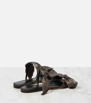 THE ROW Vika Satin Sandals - Brown