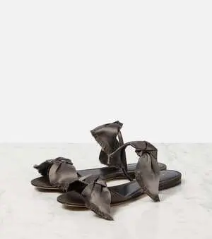 THE ROW Vika Satin Sandals - Brown