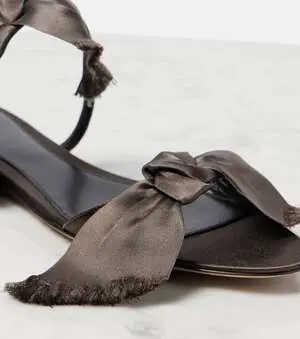 THE ROW Vika Satin Sandals - Brown